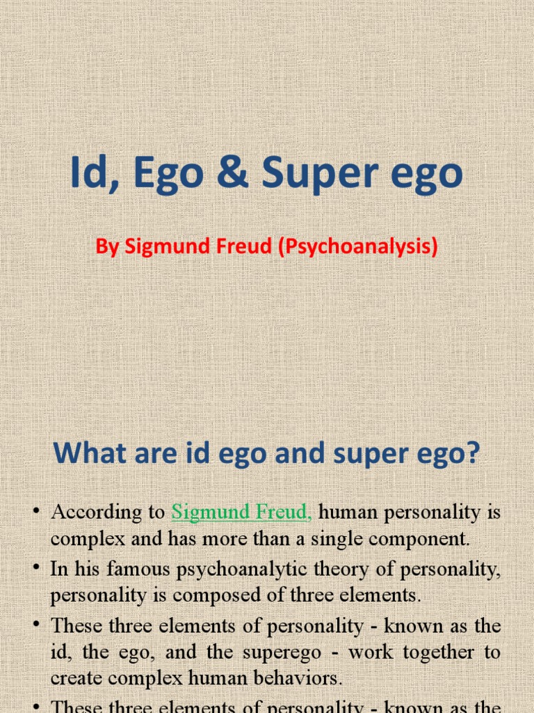 02 Id Ego and Super Ego | PDF | Id | Behavioural Sciences