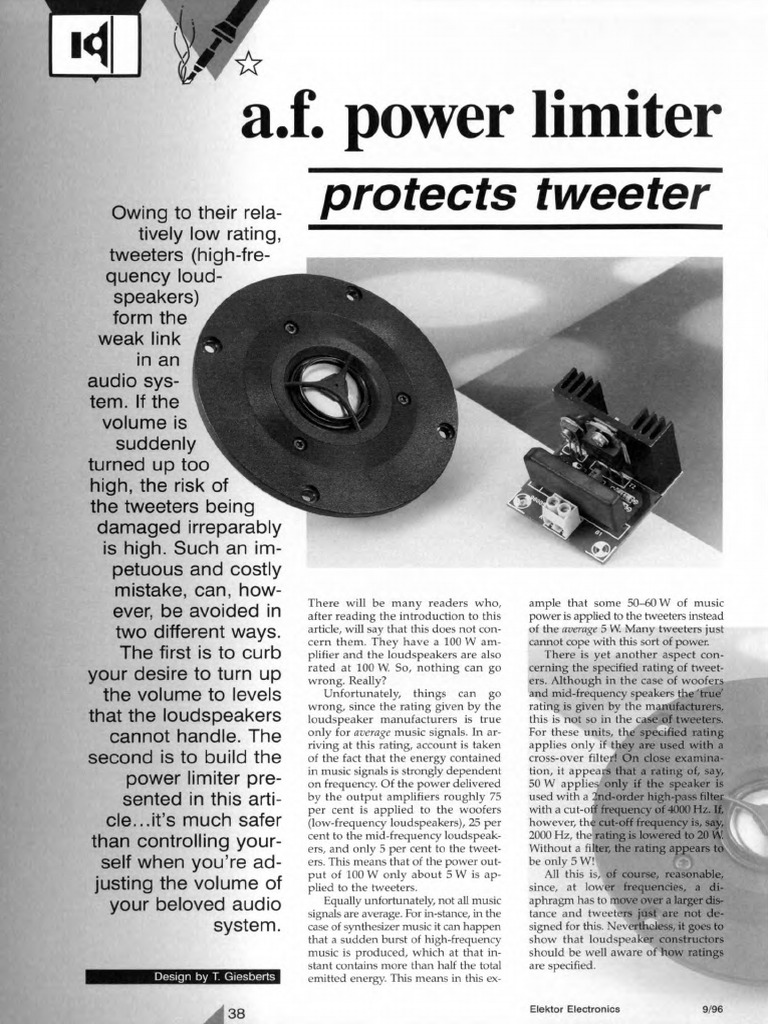 A.F Amp Tweeter Protector | PDF
