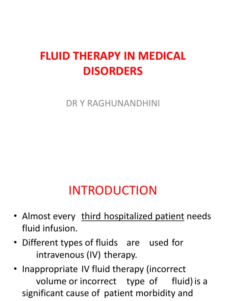 Fluid Therapy Guidelines in Medicine | PDF | Intravenous Therapy ...