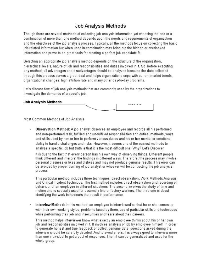 Job Analysis Methods | PDF | Intelligence Analysis | Psychological Concepts