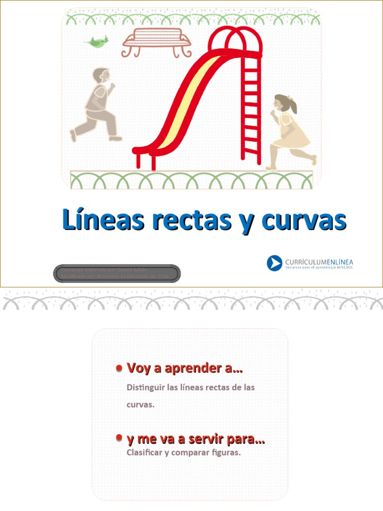 Líneas Rectas y Curvas para Niños | PDF