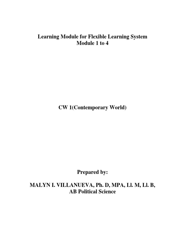 Module CW 1 (Contemporary World) | PDF | Globalization | Policy