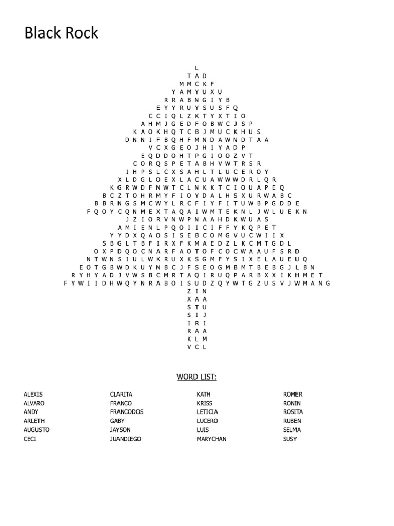 Black Rock: Word List | PDF