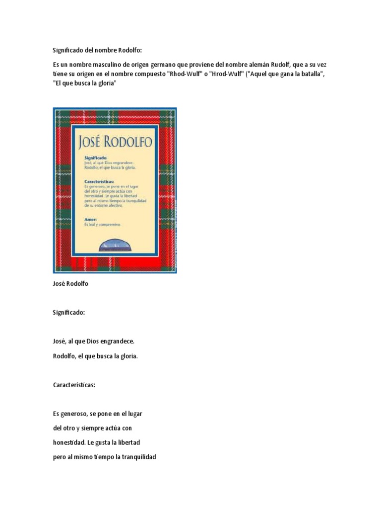 Significado Del Nombre Rodolfo | PDF | Filosofía
