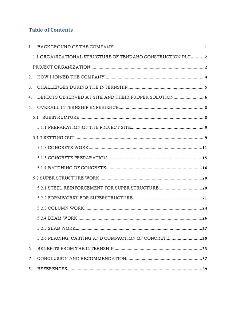 Civil Engineering Internship Report | PDF | Reinforced Concrete | Concrete