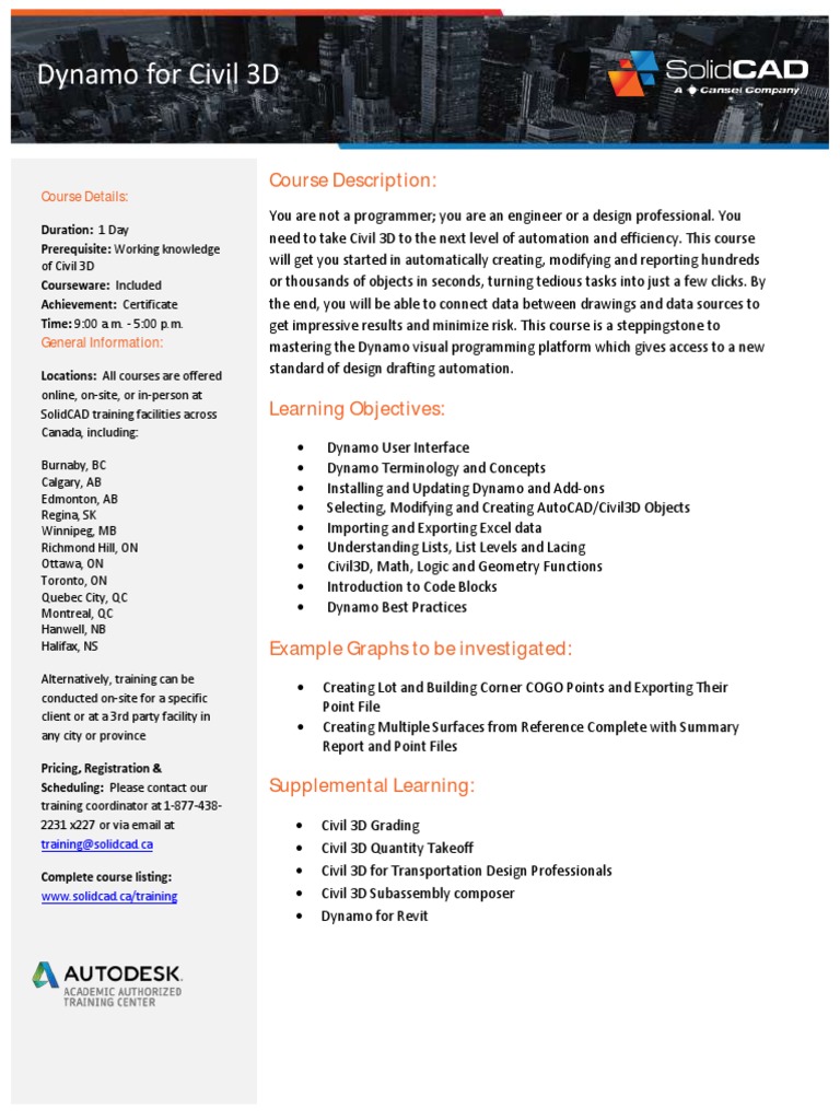 Dynamo Automation for Civil 3D Training | PDF | Computing | Software