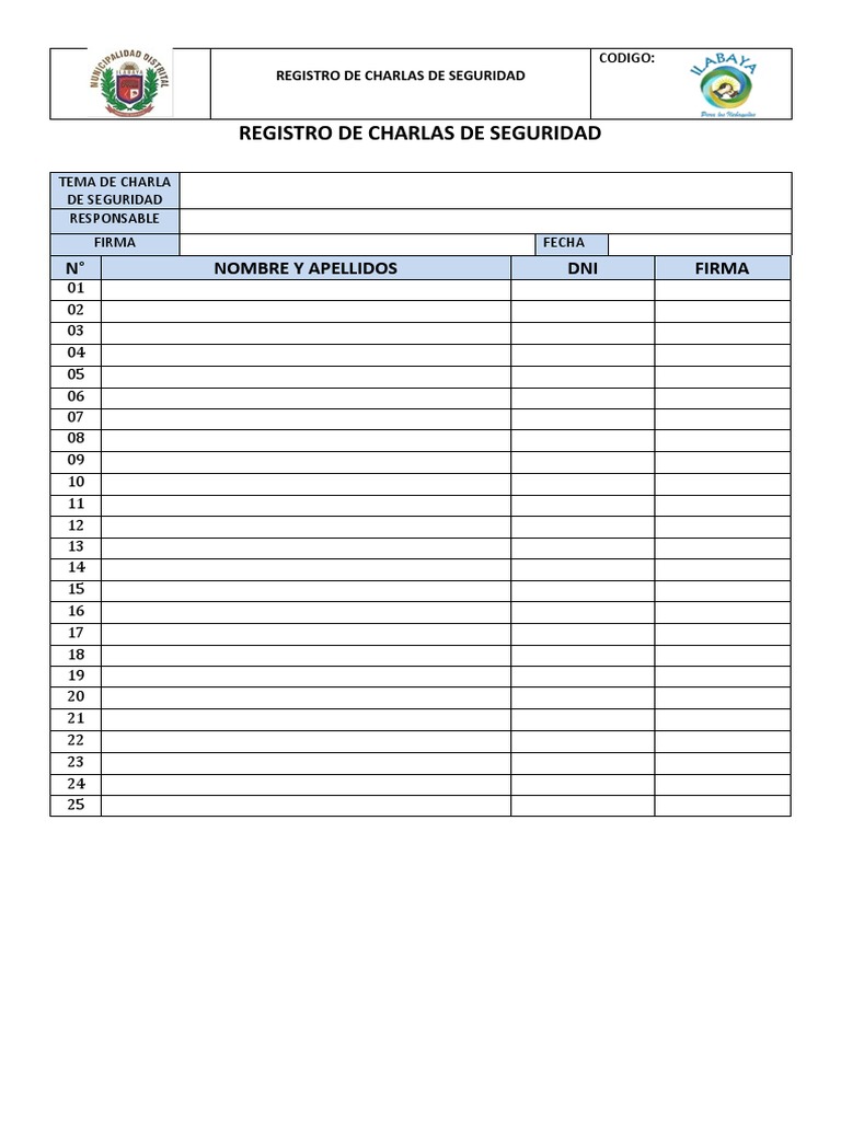 Formato Registro de Charlas | PDF