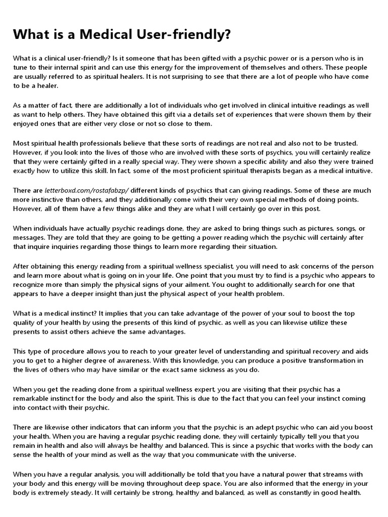 What Is A Medical User-Friendly? | PDF | Alternative Medicine ...