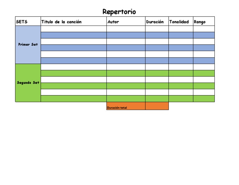 Ejemplo de Repertorio Musical | PDF