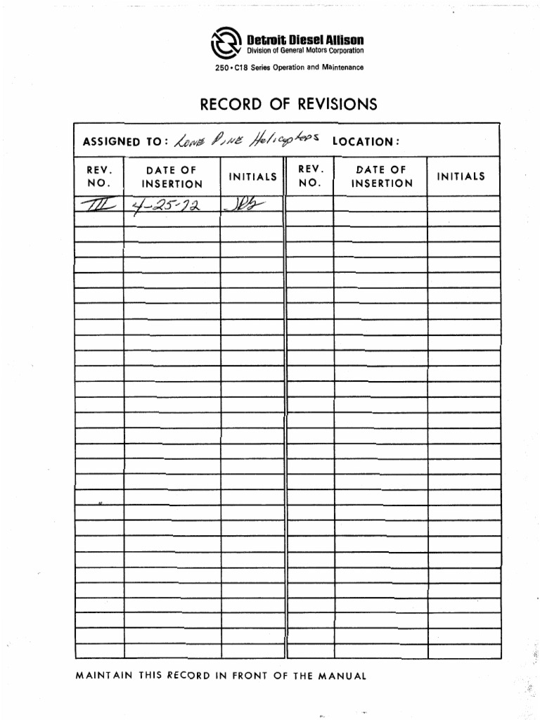 Allison 250 Operation and Maintenance Manual | PDF | Engines | Vehicles