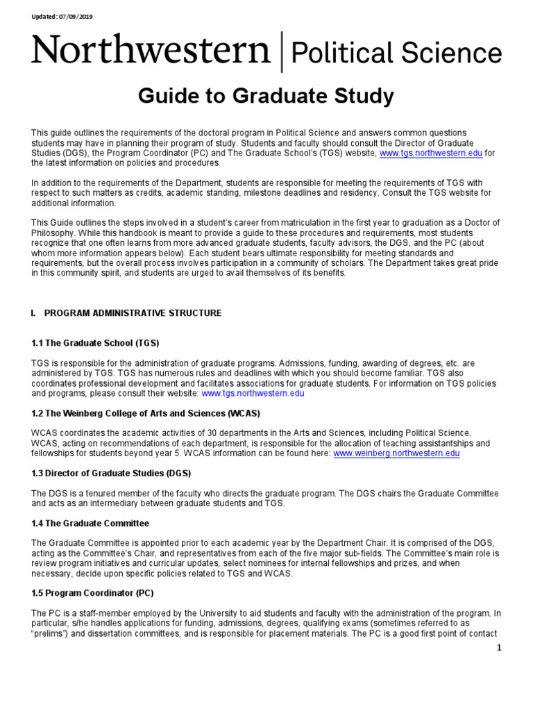 Political Science PhD Program Guide | PDF | Thesis | Graduate School