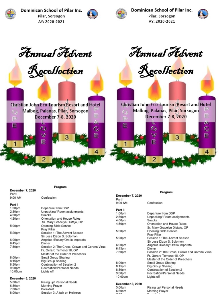 Advent Recollection Program | PDF | Dominican Order | Catholic Spirituality
