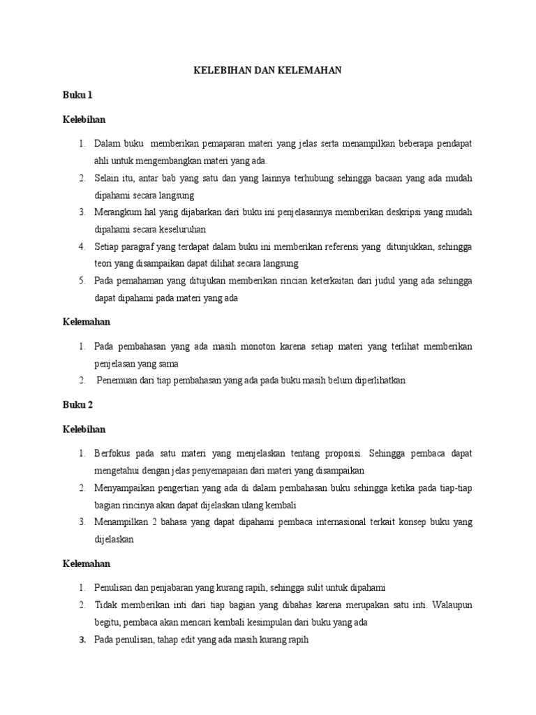 Kelebihan Dan Kelemahan | PDF