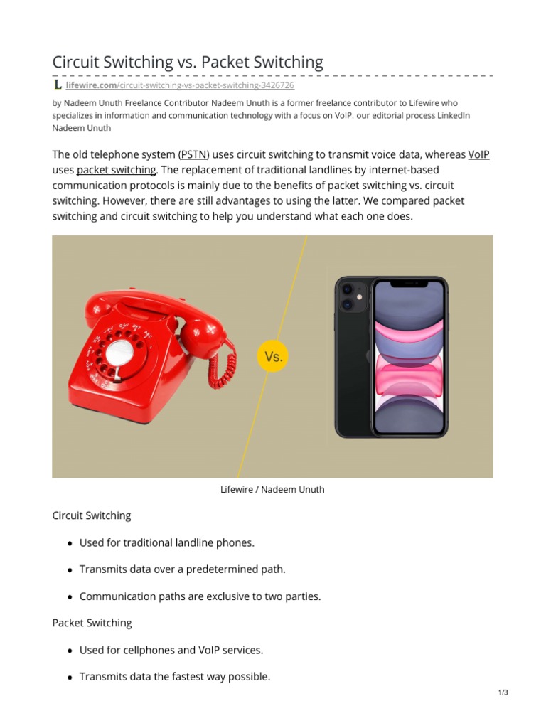 Circuit Switching Vs Packet Switching | Download Free PDF | Packet ...