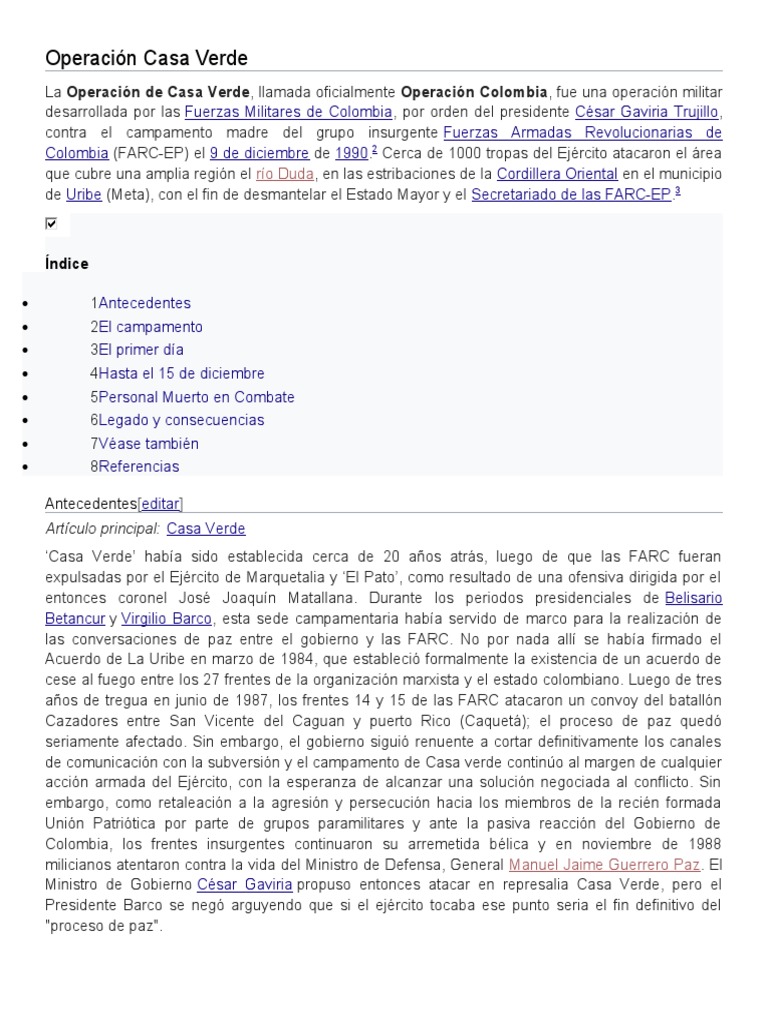 Operaciónes Militares en Colombia.1990 | PDF | Seguridad nacional ...