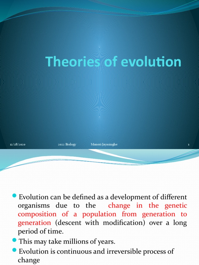 Theories of Evolution | Download Free PDF | Natural Selection | Evolution