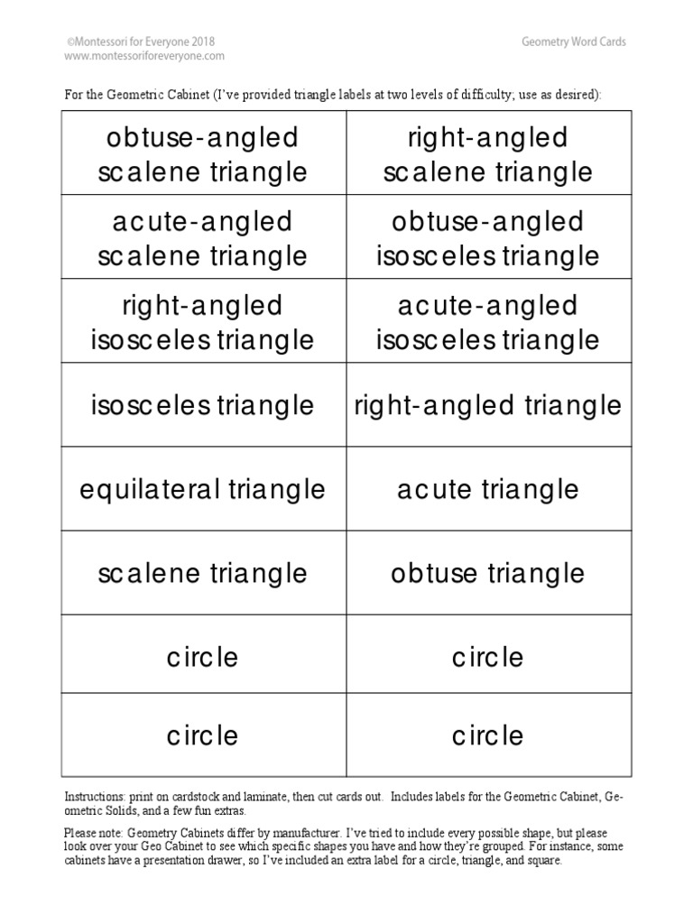 For The Geometric Cabinet (I've Provided Triangle Labels at Two Levels ...