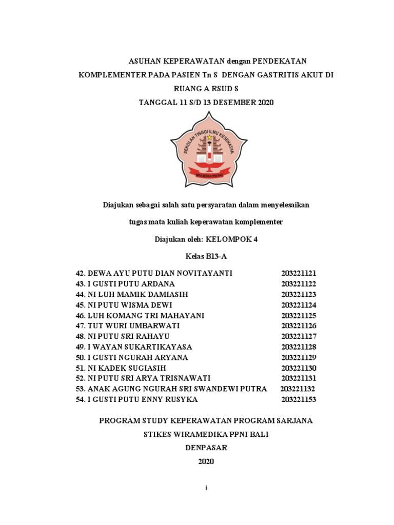Askep Komplementer Gastritis Akut | PDF