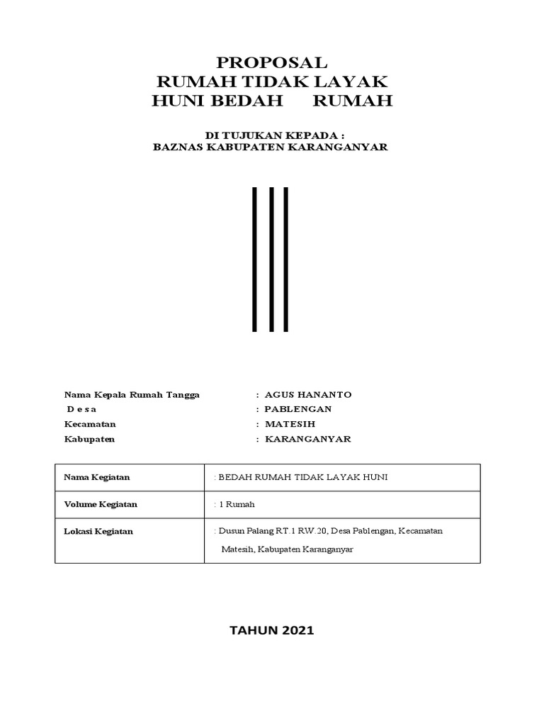 Proposal RTLH Baznas | PDF