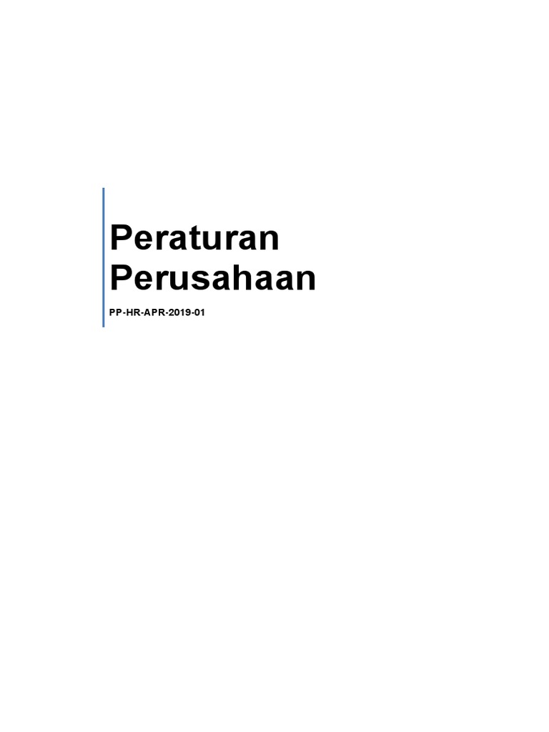 Draft - Peraturan Perusahaan (Company Regulations) Indonesia | PDF ...