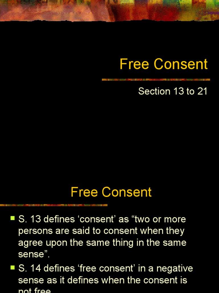 Free Consent | PDF | Private Law | Doctrine