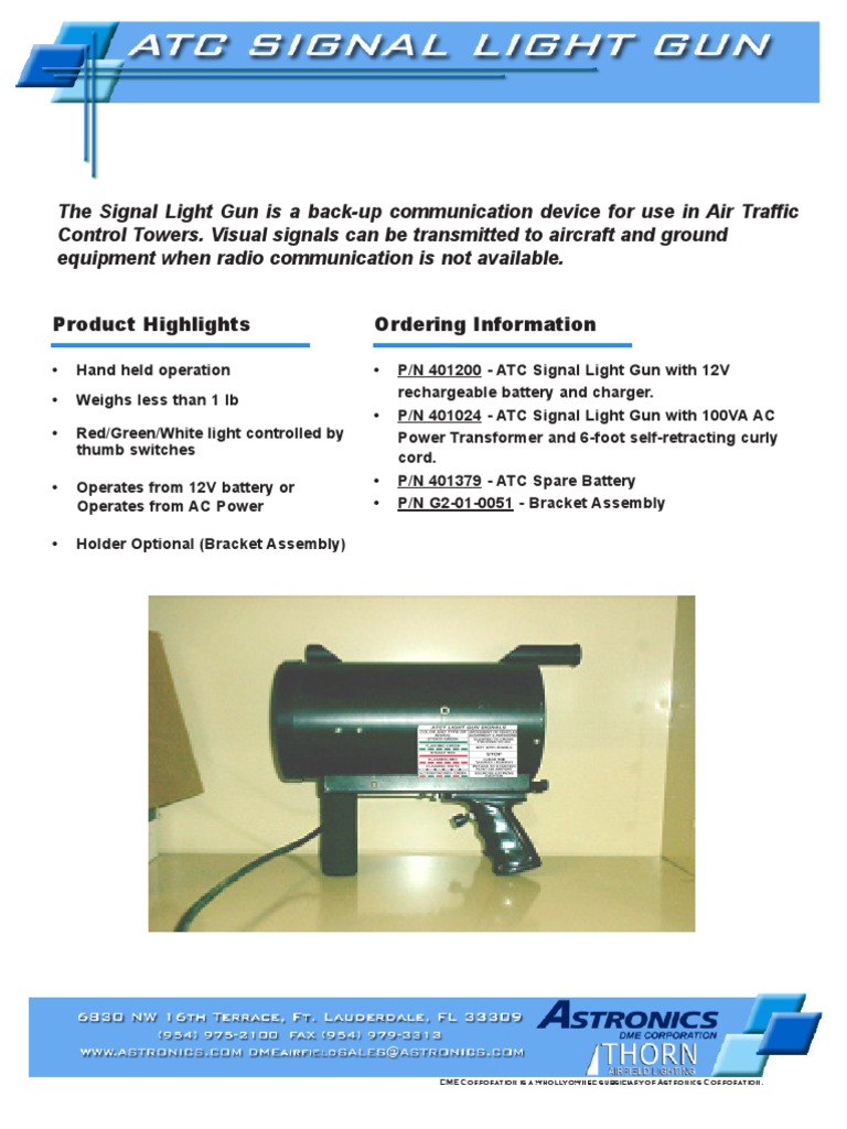 ATC Signal Light Gun | PDF | Air Traffic Control | Battery Charger