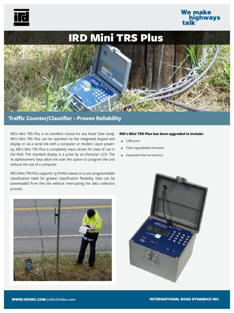 IRD Mini TRS Plus: Traffic Counter/Classifier - Proven Reliability ...