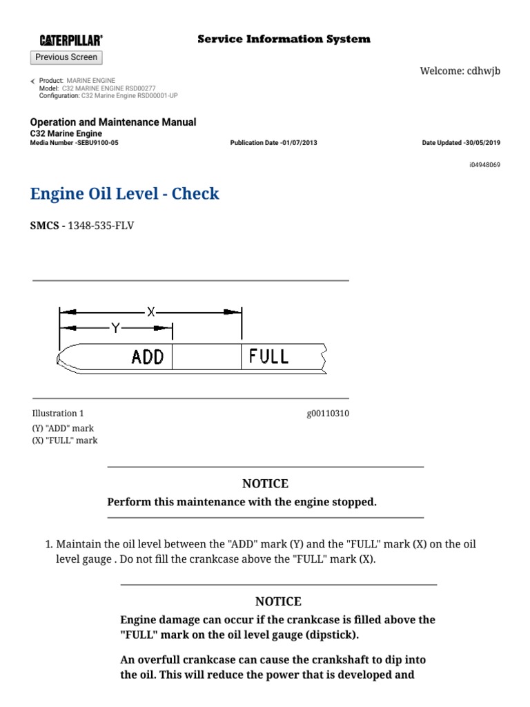 Engine Oil Level - Check | PDF | Piston | Vehicles
