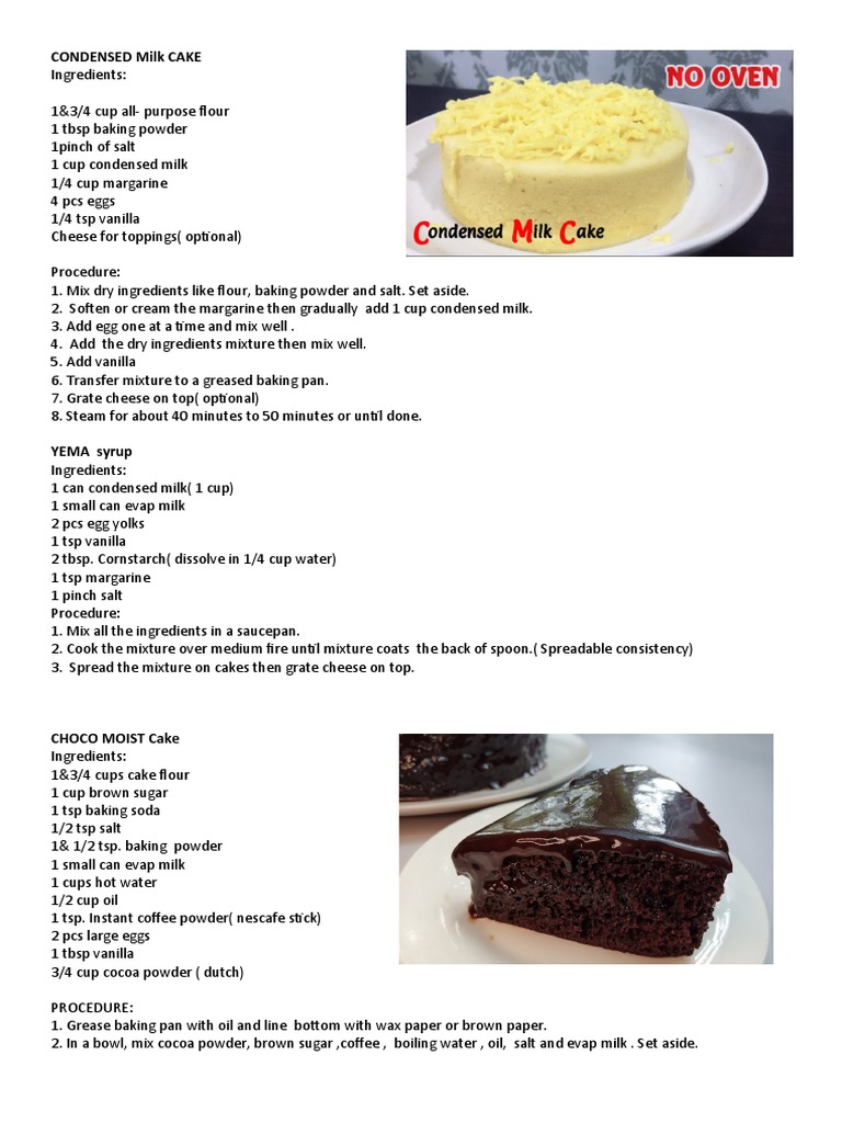 No Bake Cake Recipe | PDF | Cakes | Baking Powder