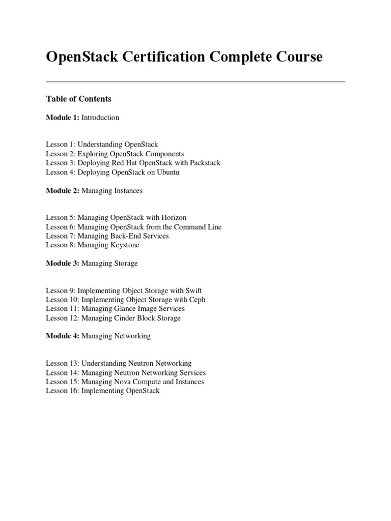 OpenStack Administrator Classes | PDF | Science & Mathematics | Computers