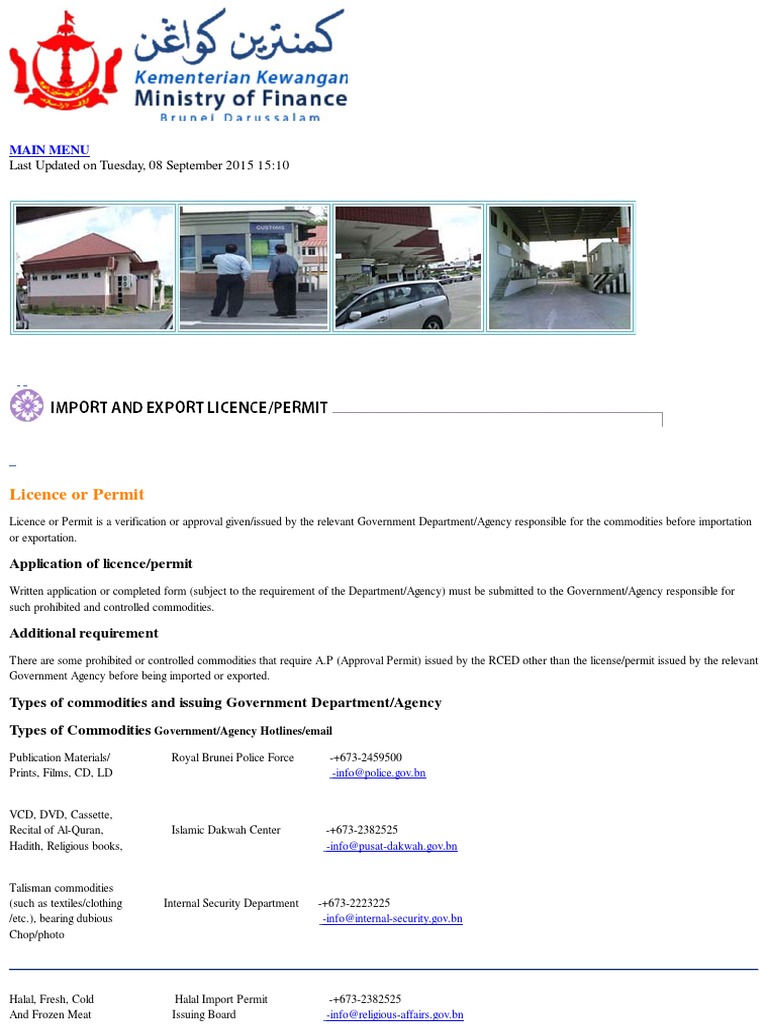Permit To Import - Brunei | PDF | Food And Drink | Foods