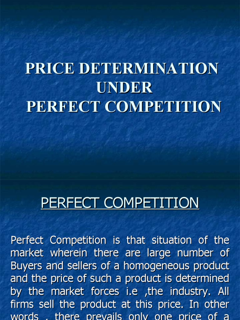 Price Determination in Perfect Competition | PDF | Perfect Competition ...