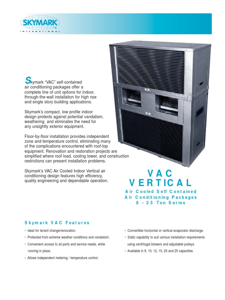 Skymark Vac8 25t Engineering Guide PDF | PDF | Duct (Flow) | Air ...