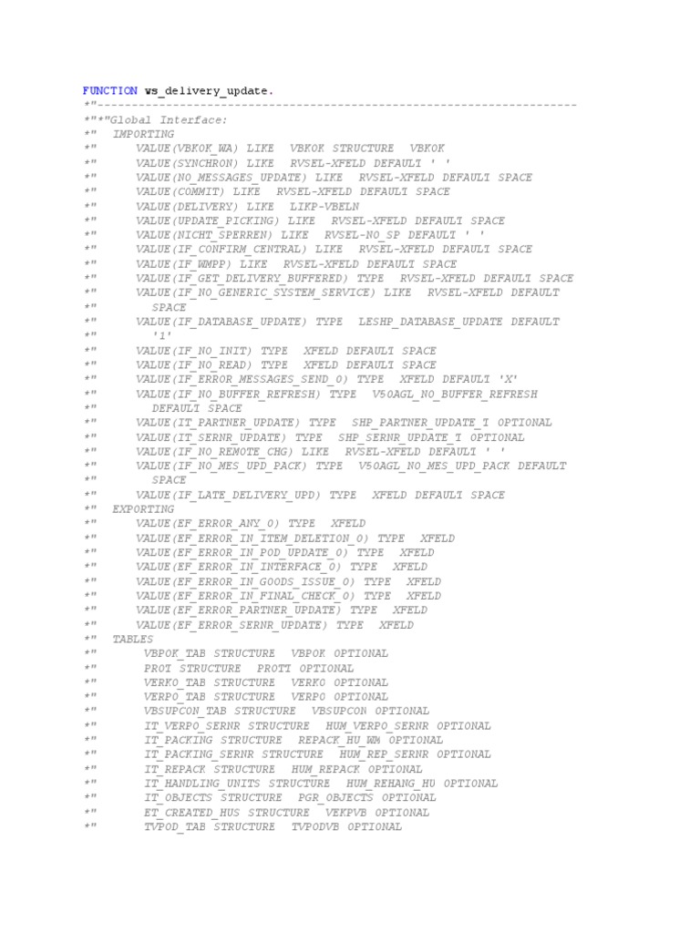 Delivery Bapi | PDF | Computing | Computer Programming