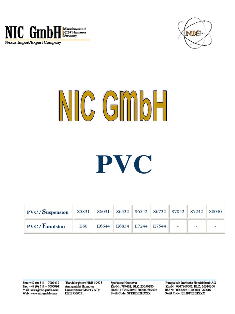 150506T01 PVC NIC GMBH | PDF | Polyvinyl Chloride | Extrusion