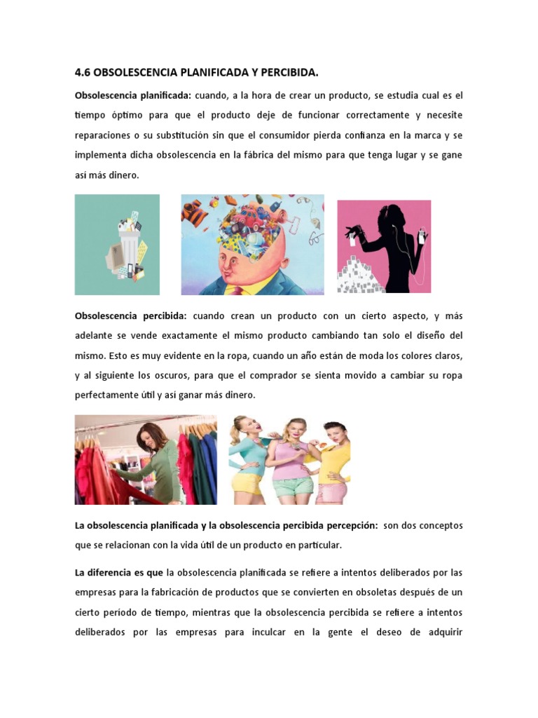 4.6 Obsolescencia Planificada y Percibida | PDF | Moda | Producto (Negocio)