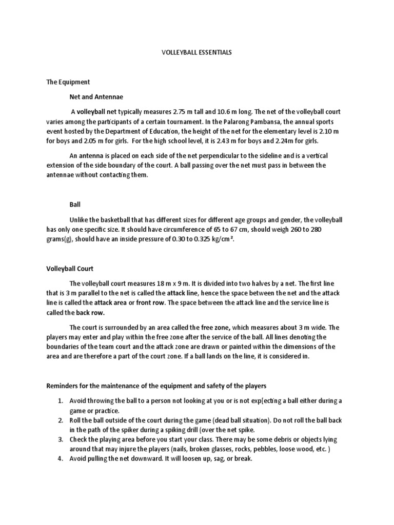 Volleyball Essentials | PDF | Volleyball | Ball Games