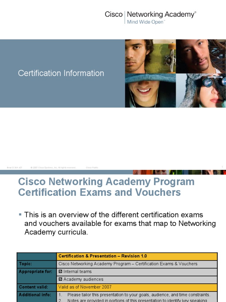 Certification Information: © 2007 Cisco Systems, Inc. All Rights Reserved. Cisco Public New CCNA ...