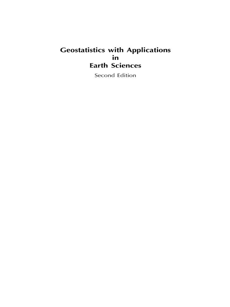 Geostatistics With Applications Earth Sciences: Seco ND Ed It Ion | PDF