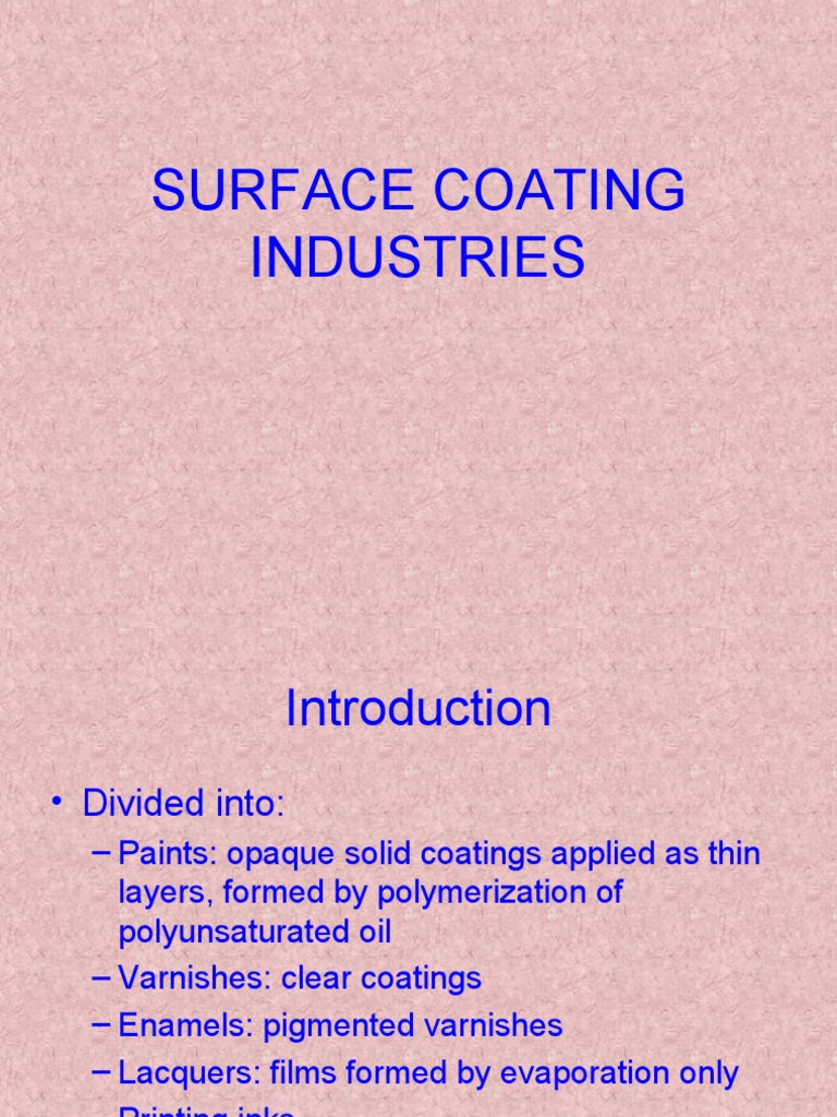 Surface Coating Industries | Download Free PDF | Varnish | Paint