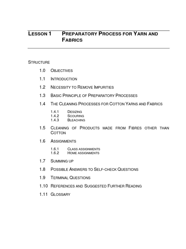 Unit-1 Lesson 1 | Download Free PDF | Bleach | Textiles