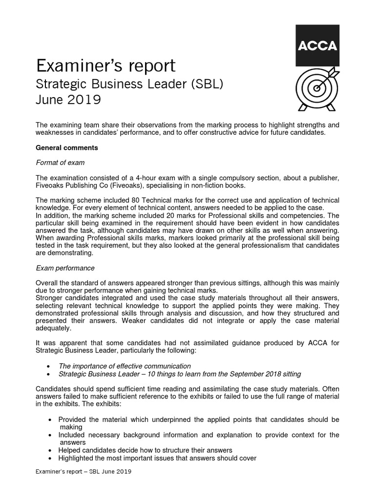 SBL Examreport j19 | PDF | Test (Assessment) | Cognitive Science