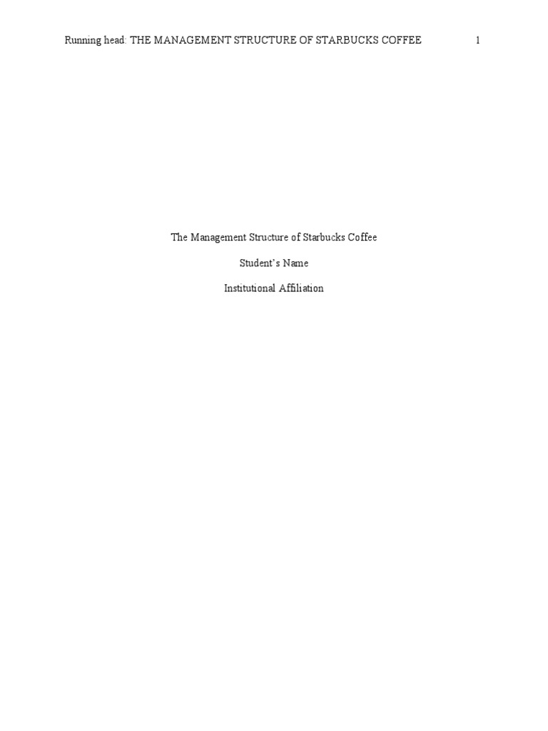 The Management Structure of Starbucks and How it Drives Success | PDF ...