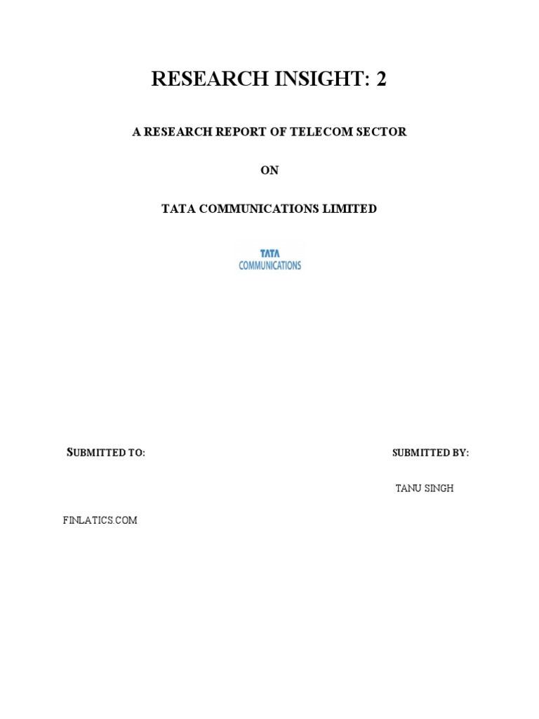 Research Insight: 2: A Research Report of Telecom Sector ON Tata ...