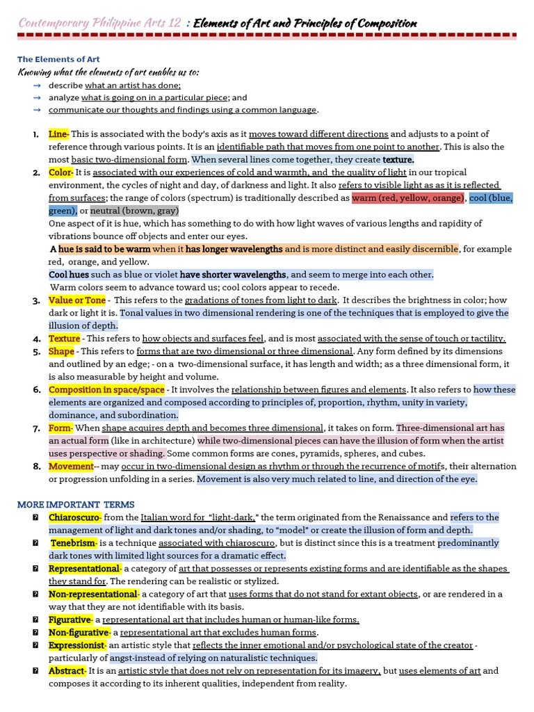 Elements of Art and Principles of Composition: Contemporary Philippine ...