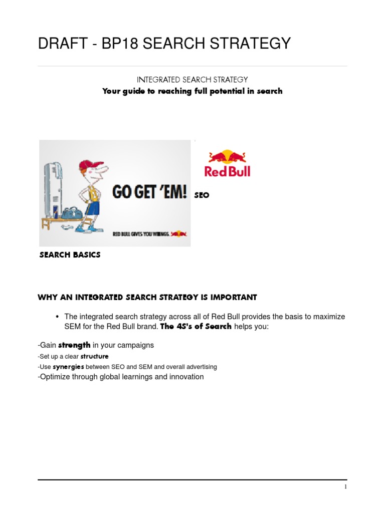 Draft - Bp18 Search Strategy: Your Guide To Reaching Full Potential in Search | PDF | Search ...