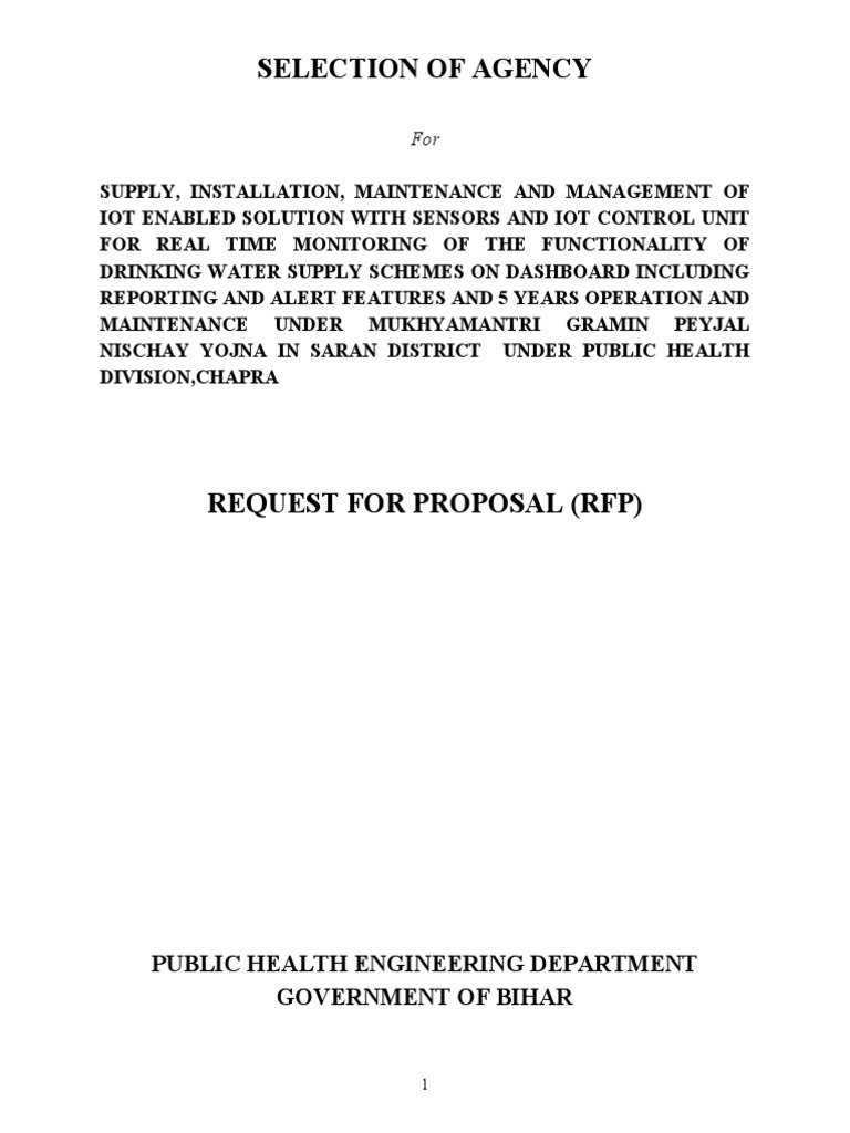 Iot Rfp-Phed Final | PDF | Request For Proposal | Internet Of Things