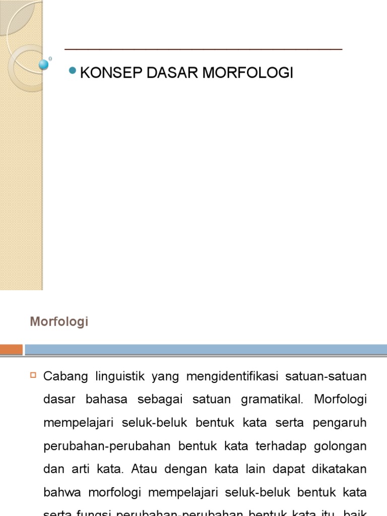 Konsep Dasar Morfologi | PDF | Karier & Perkembangan | Seni & Disiplin ...