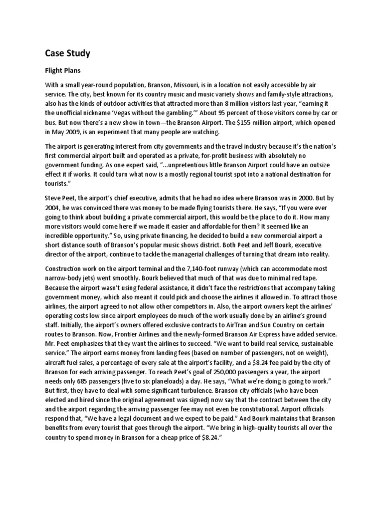 Case Study Flight Plan | PDF | Airport | Airlines