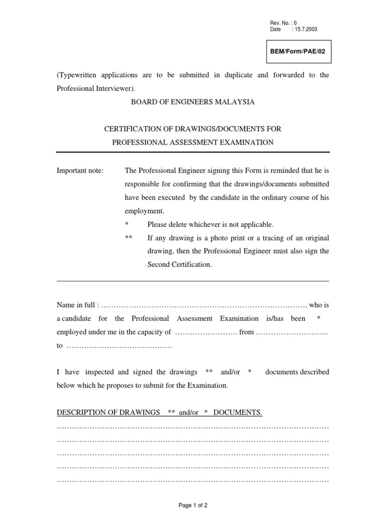 Bem Form Pae 02 Form I Pdf Pdf Business